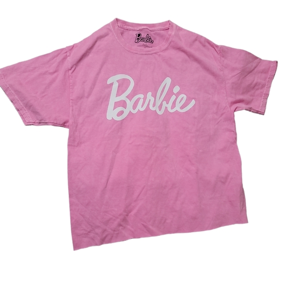 Barbie | Tops | Barbie Pink With White Writing Nwot Various Sizes ...
